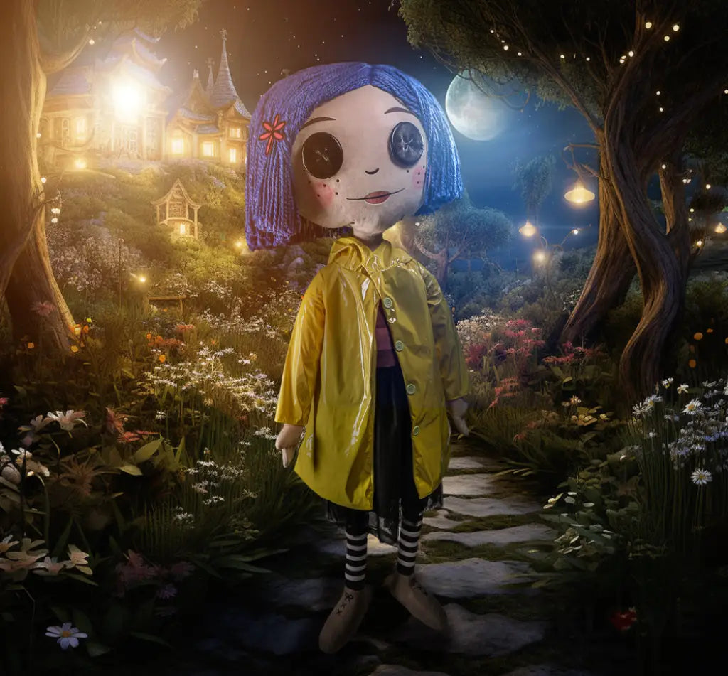 Coraline with Button Eyes (Stand) 5ft Life Size Plush – GEEKLOVEPH TOY ...