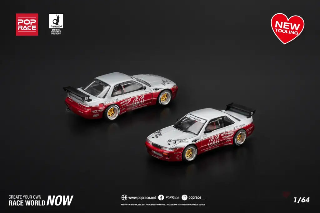 POPRACE 1/64 PANDEM SILVIA S13 MOONTECH RED (NEW – GEEKLOVEPH TOY STORE